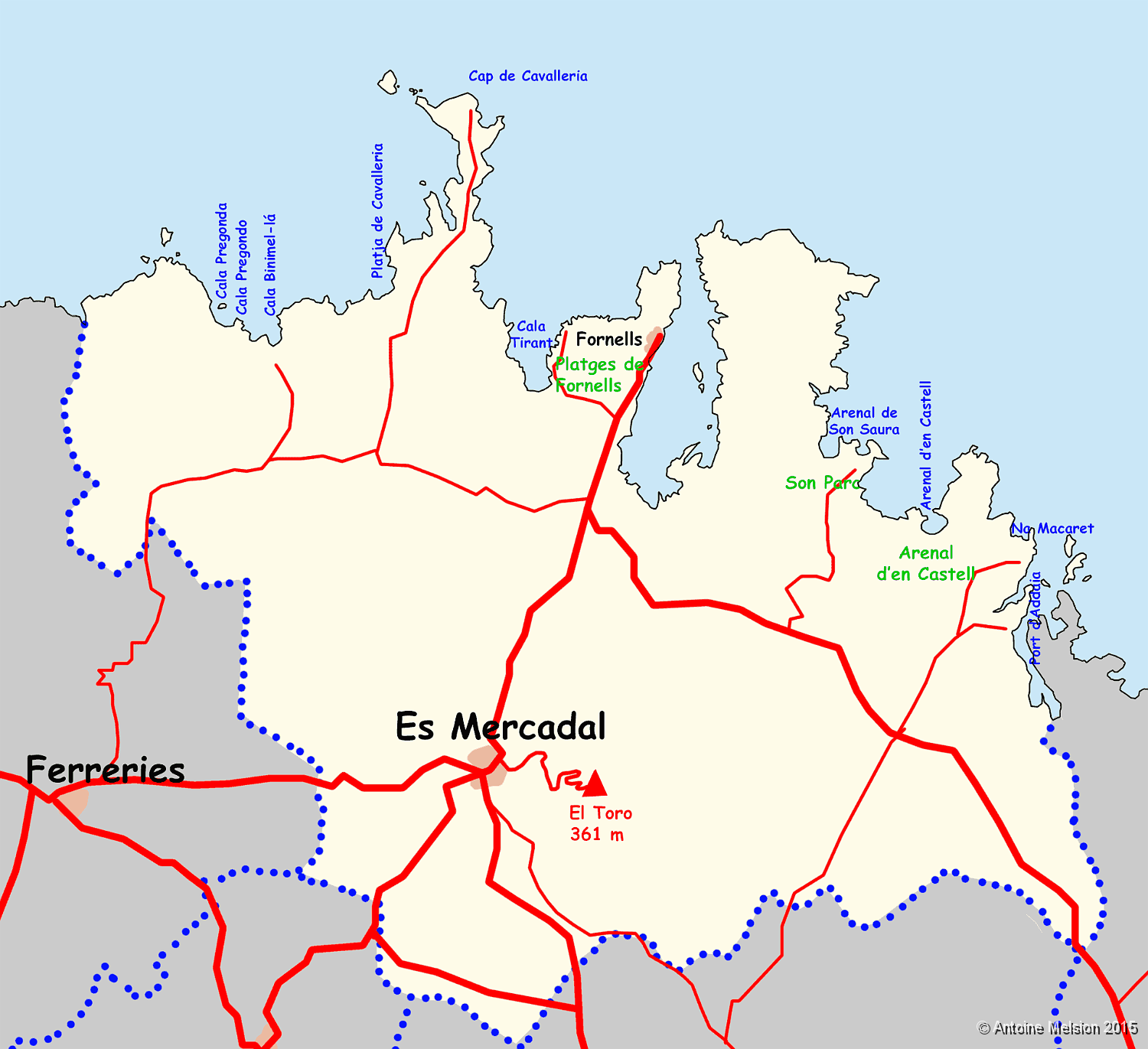 La municipalité d'Es Mercadal